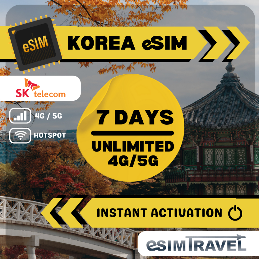 eSIM Korea Unlimited 5/4G South Korea eSIM, Korea Travel esim | Shopee Malaysia