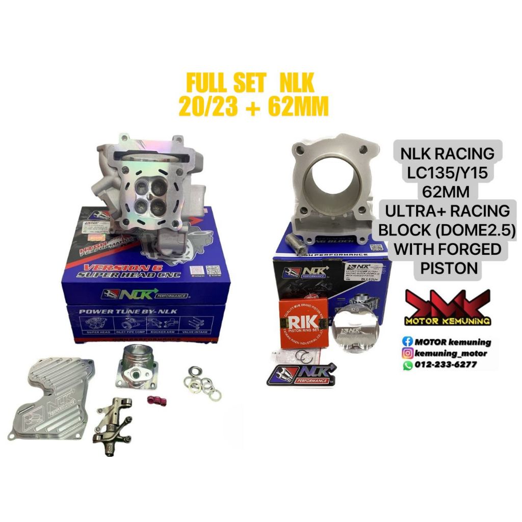 NLK LC135 SUPERHEAD NLK FULL KIT / LC135 Y15 BLOCK 62/66/65/70/72 COMBO | Shopee Malaysia