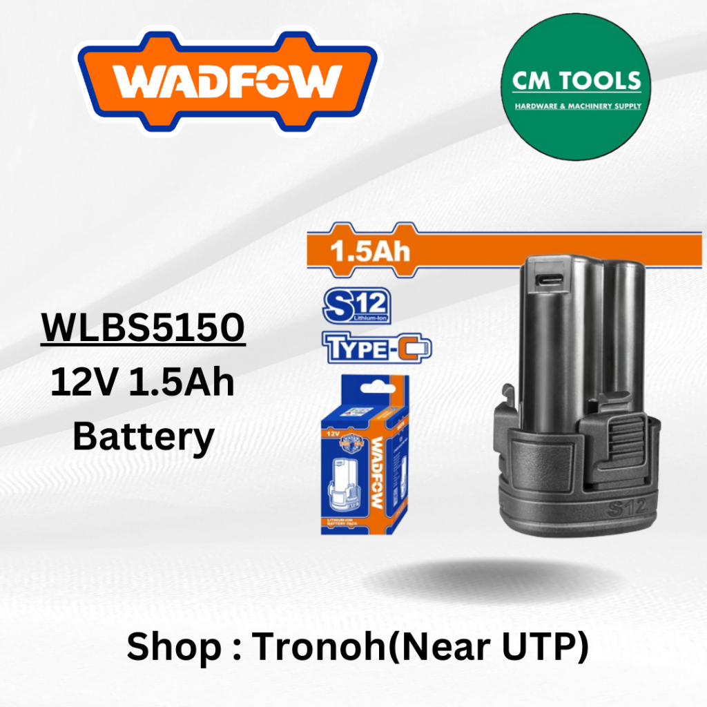 WADFOW WLBS5150 Li-Ion Type 12V 1.5Ah Battery (USB Type C) / 12V 1.5Ah ...