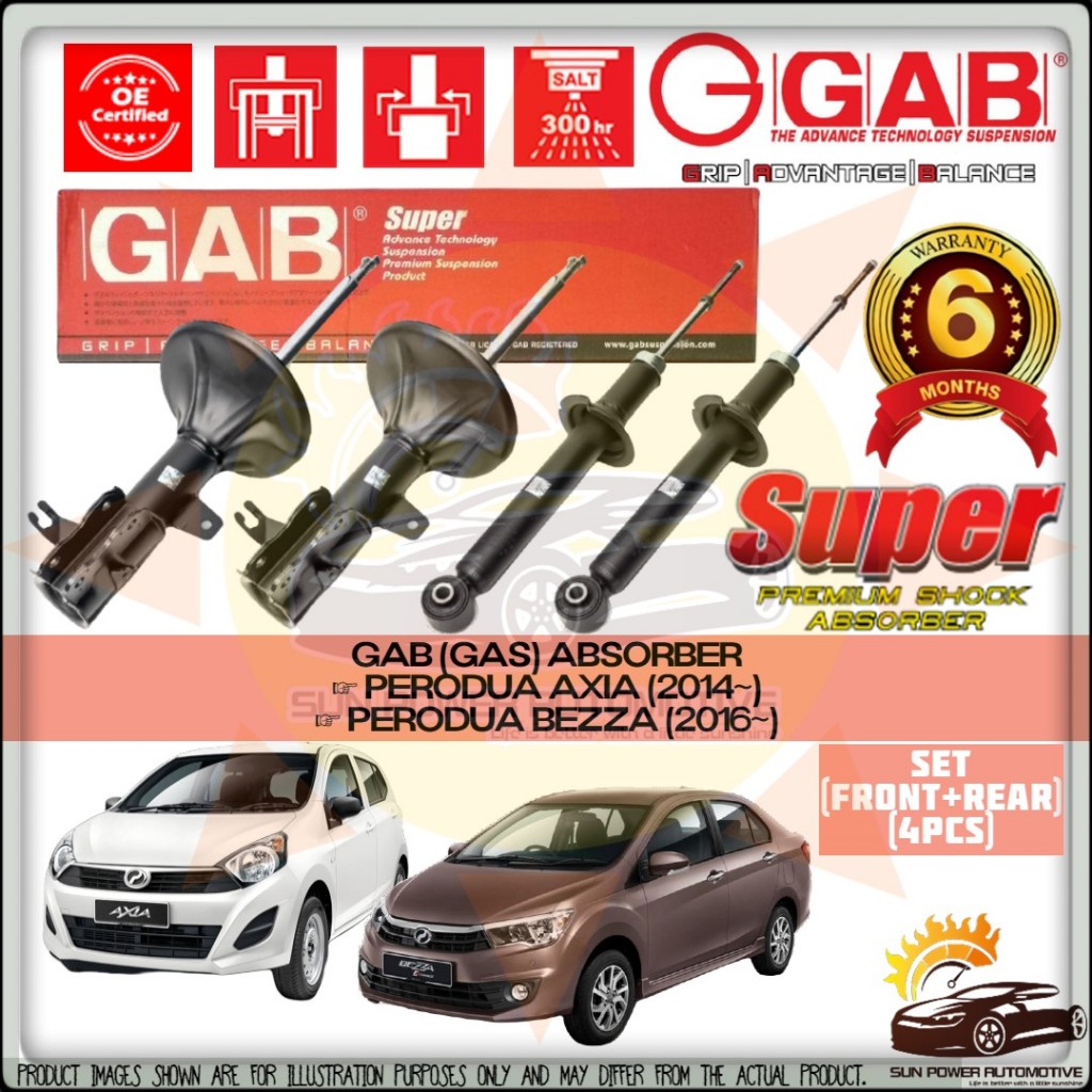 GAB SUPER PREMIUM Perodua Axia D87A / Bezza 1.0 1.3 Gas Shock Strut ...