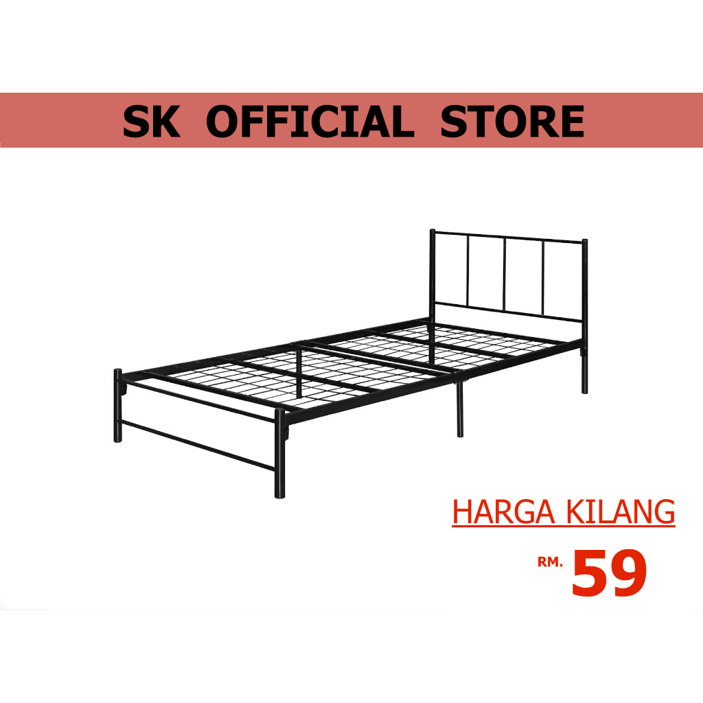 READY STOK (1 katil 1 order) Single Bed Frame Metal Bed Bedroom ...
