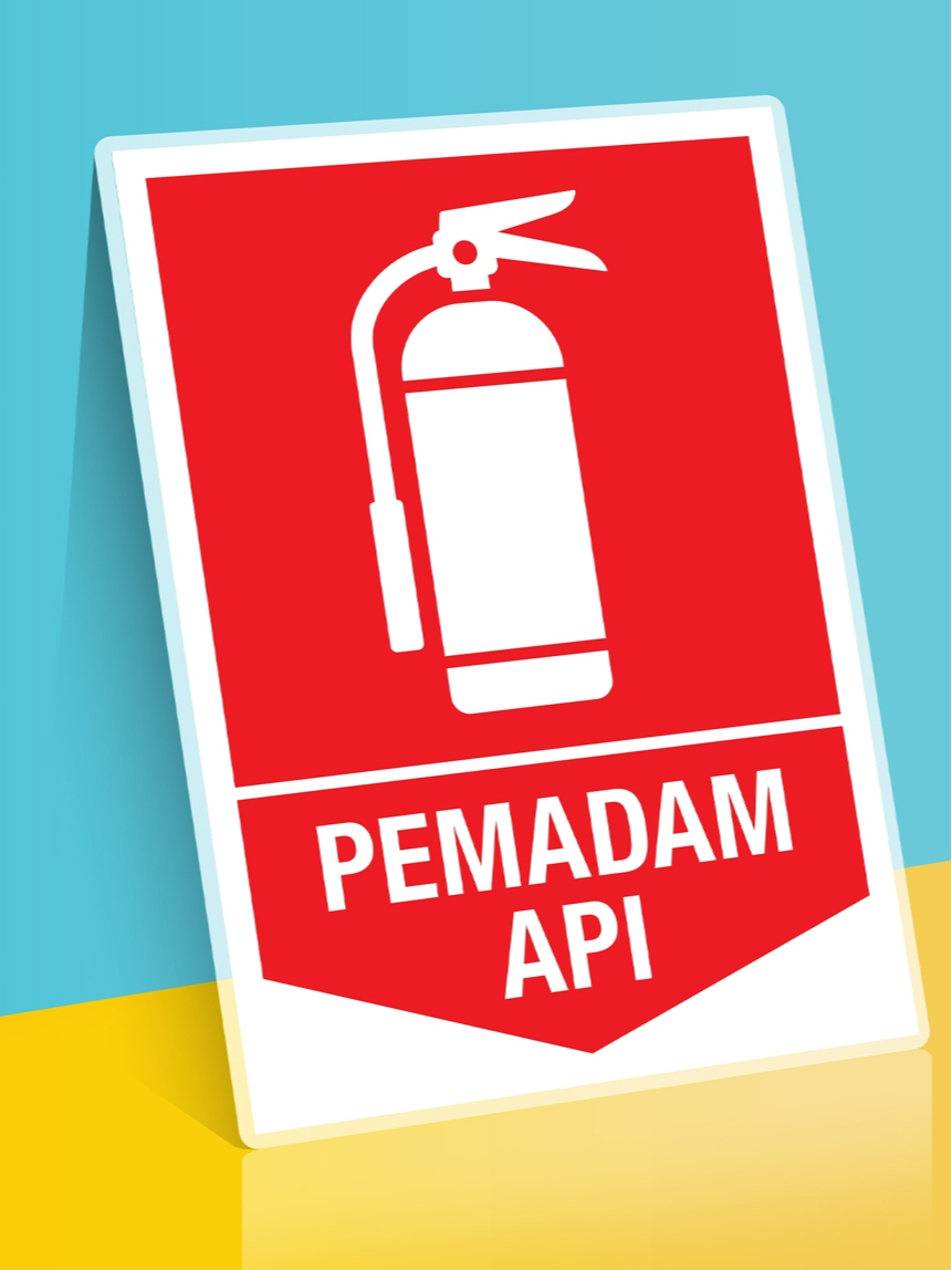 [Laminated Poster] A4 Size Papan Tanda Signage Fire Extinguisher Sign ...
