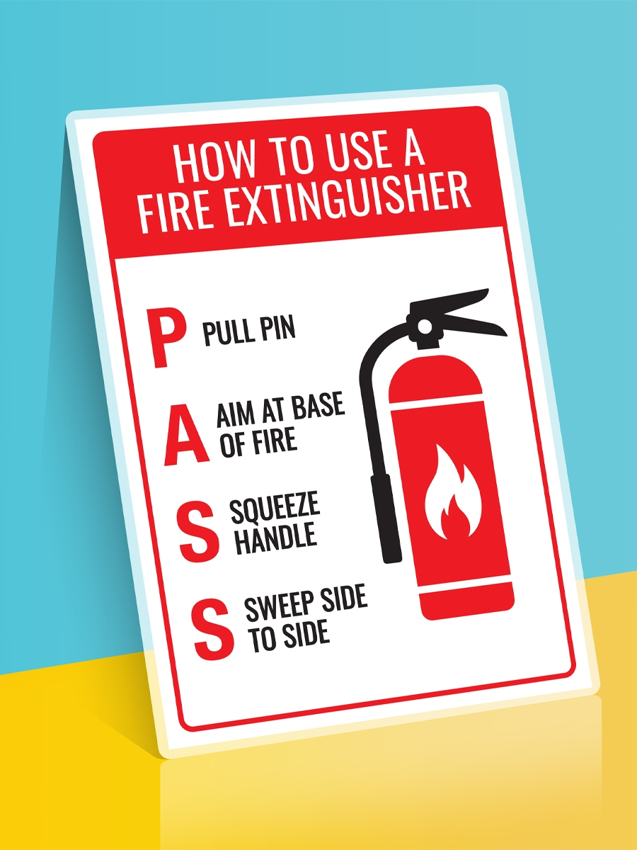 [Laminated Poster] A4 Size Papan Tanda Signage How to Use Fire ...