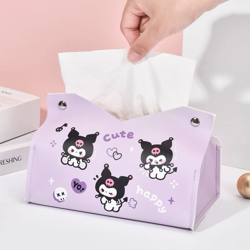 Kuromi Cartoon Creative Paper Box Light Luxury High-End Car Tissue Box ...