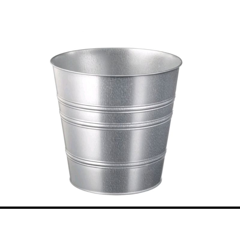 IKEA SOCKER 10.5cm aluminium galvanised metal plant flower pot indoor ...
