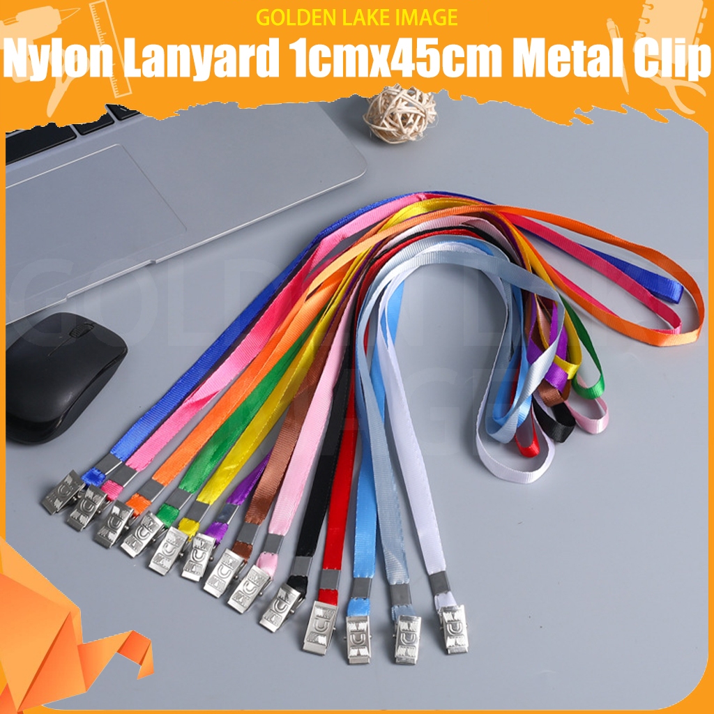 Metal Clip Nylon Lanyard 1cmx45cm Event Organizer Office Stationery ...