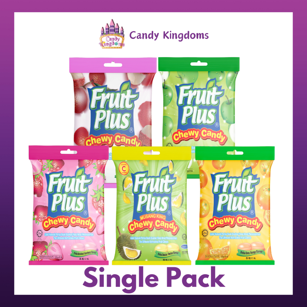 FRUIT PLUS CHEWY CANDY - SINGLE PACK (HALAL) CANDYKINGDOMS | Shopee ...