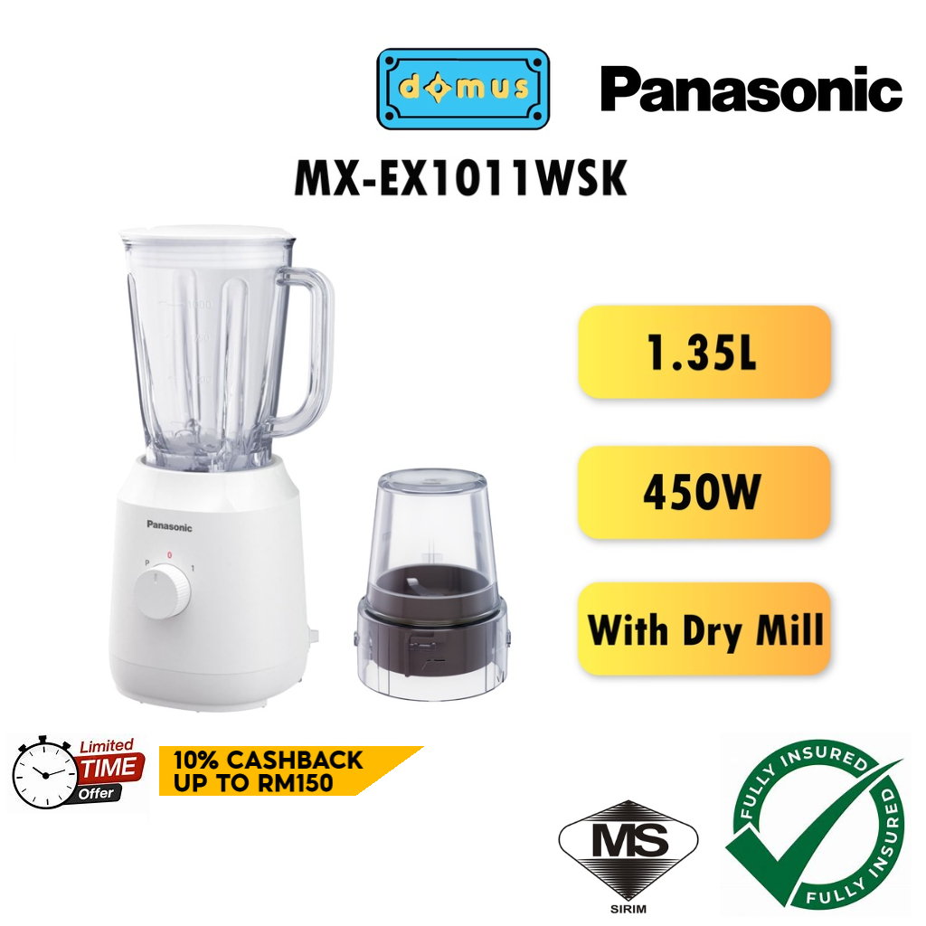 Panasonic Lightweight Blender with Dry Mill 450W 1.35L MX-EX1011WSK ...