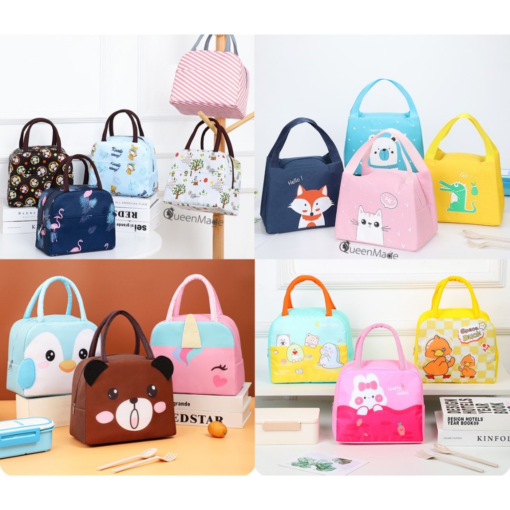 QueenMage Cute Lunch Bag For Kids Lunch Box Bag Cooler Bag Beg Bekal ...