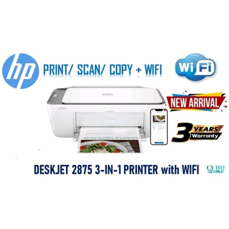 NEW MODEL HP2875 DESKJET Ink Advantage 2875 3-in-1 print copy scan with ...