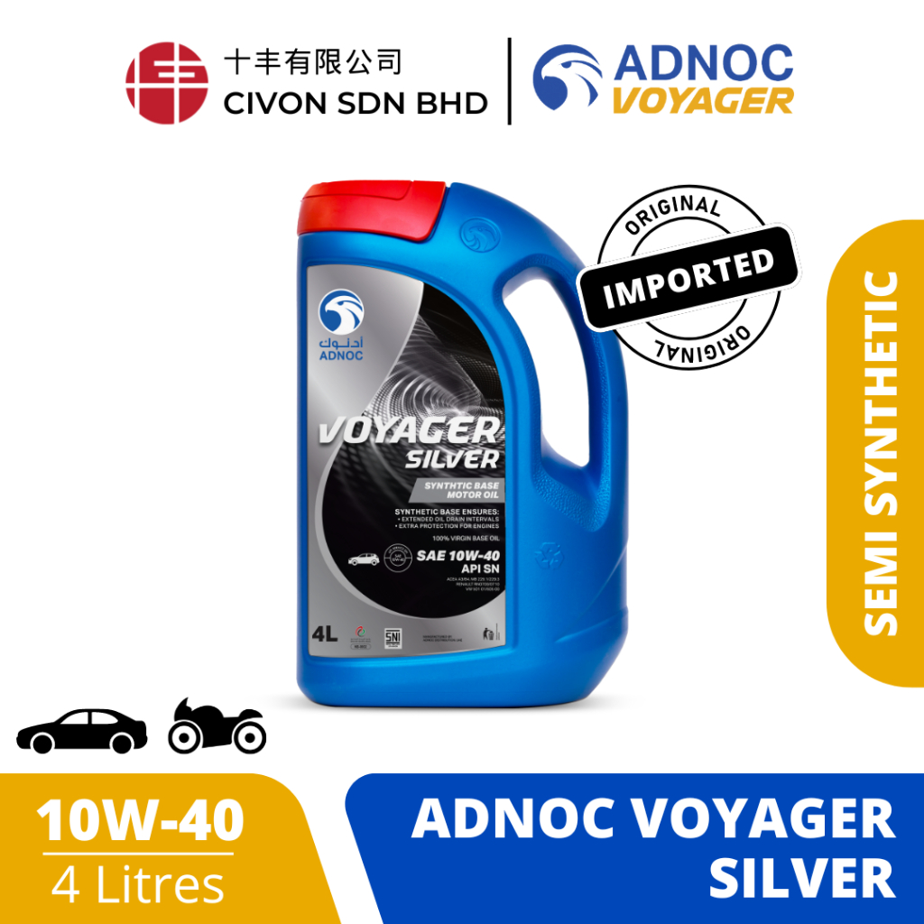Adnoc Voyager Silver 10W-40 SN (4L) | Shopee Malaysia