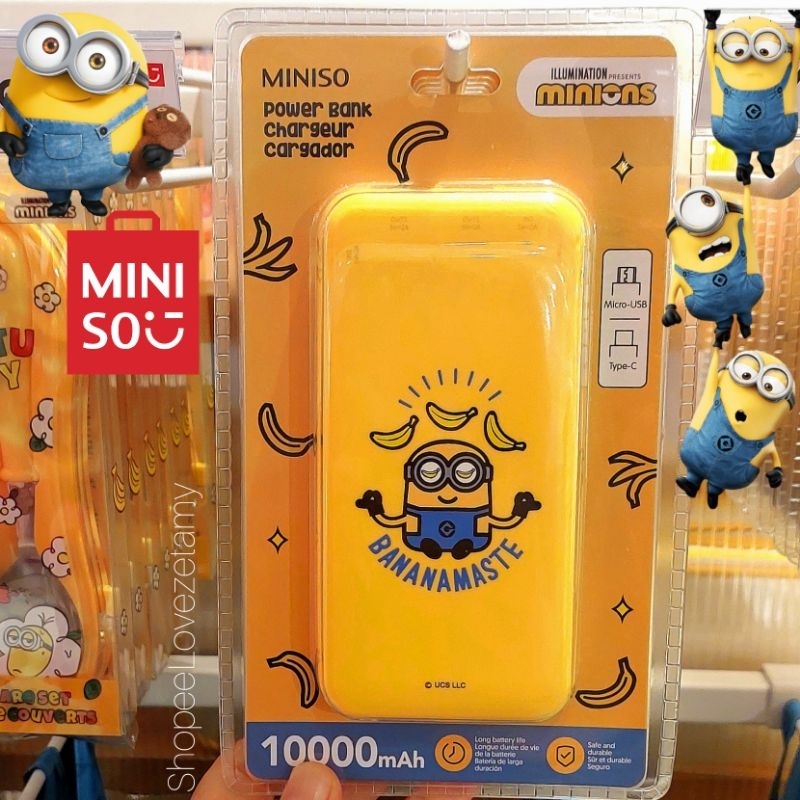 💯🇲🇾 𝙈𝙄𝙉𝙄𝙎𝙊 𝙓 𝙈𝙄𝙉𝙄𝙊𝙉𝙎 POWER BANK CHARGER 10,000MAH YELLOW | Shopee Malaysia