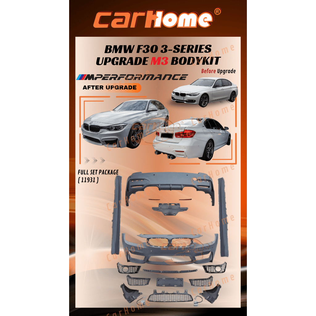 Bmw F30 3 Series 2011 2019 Upgrade M3 Body Kit Material Pp Shopee Malaysia