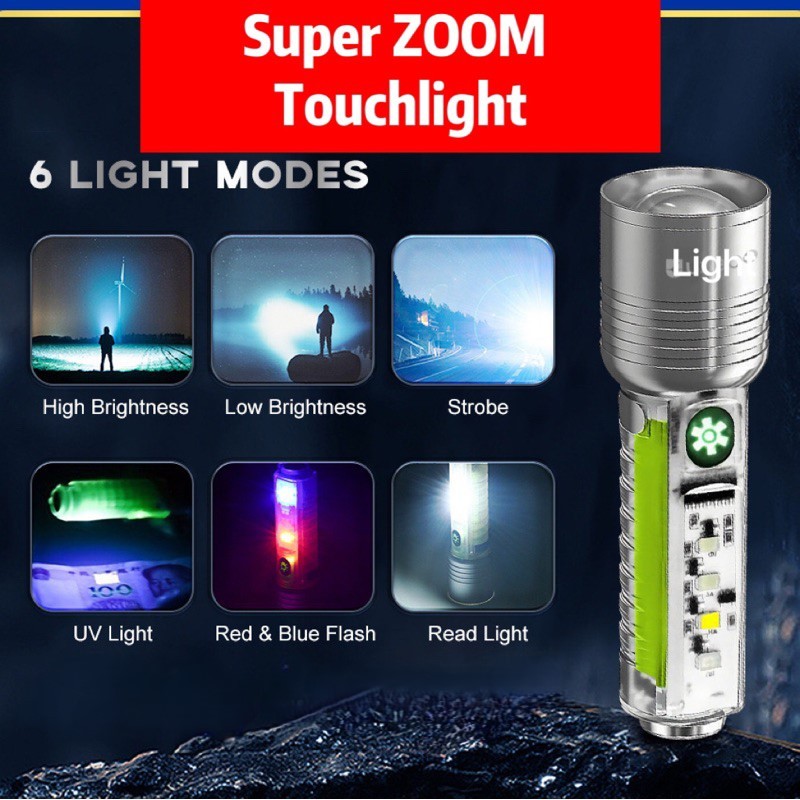 [Shopee Choice] 520DMULTIFUNCTIONAL ZOOM FLASHLIGHT / MULTIFUNCTIONAL ...