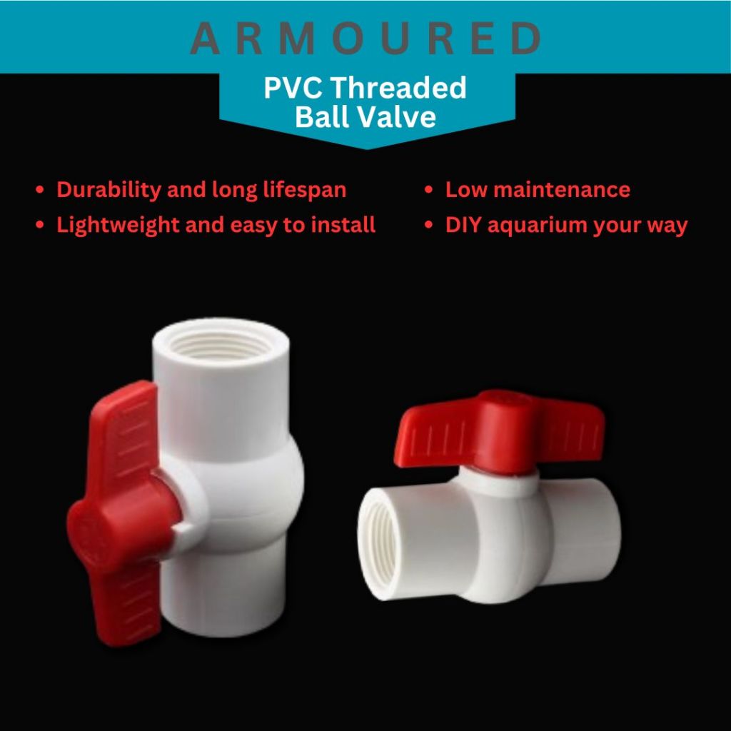 PVC Threaded Ball Valve Stopcock Fitting for DIY Aquarium Fish Tank ...