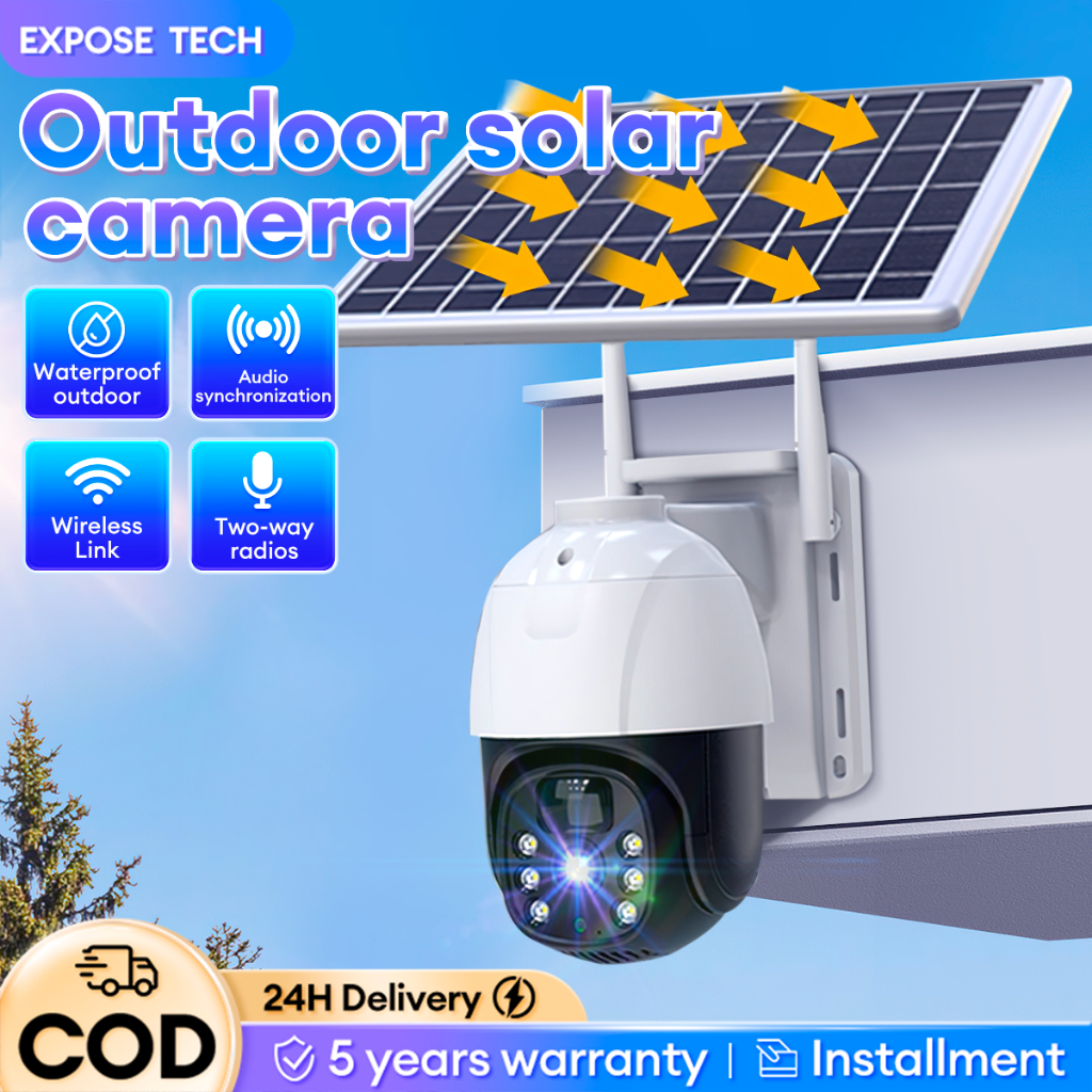 EXPOSE V360 Solar CCTV Solar Battery Outdoor Waterproof IP67 Wireless ...