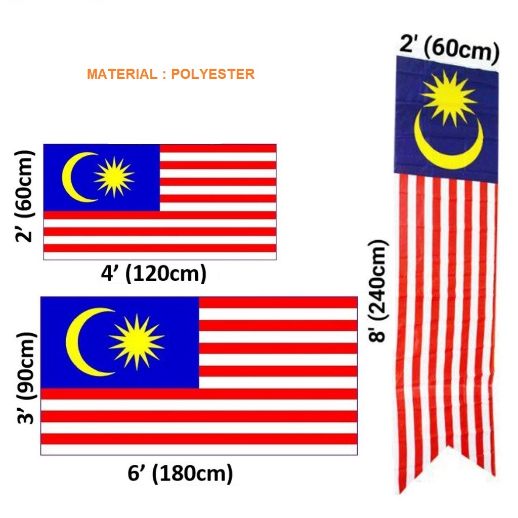 BENDERA MALAYSIA BENDERA KERETA / BENDERA BANTING 2X4 , 3X6 2X8 ...