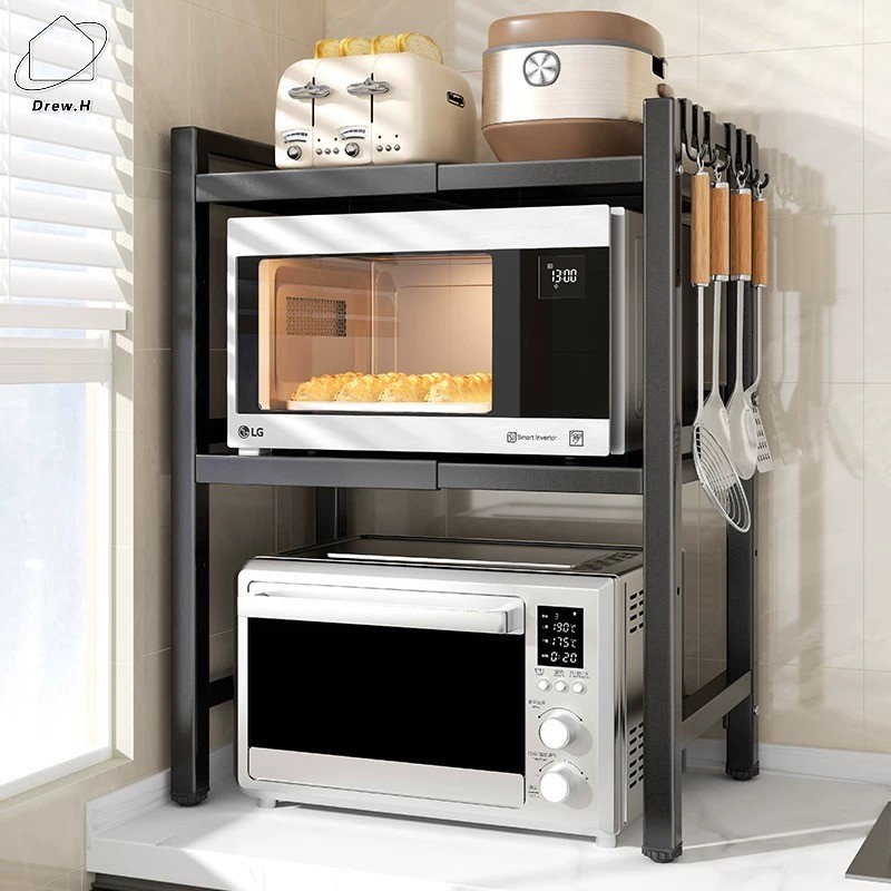 Microwave Rack Oven Rack Rak Dapur Adjustable Retractable Kitchen ...