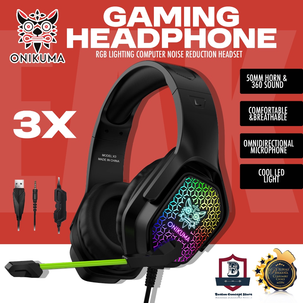ONIKUMA X3 gaming headset with microphone for PC Switch PS4 PS5 Xbox ...
