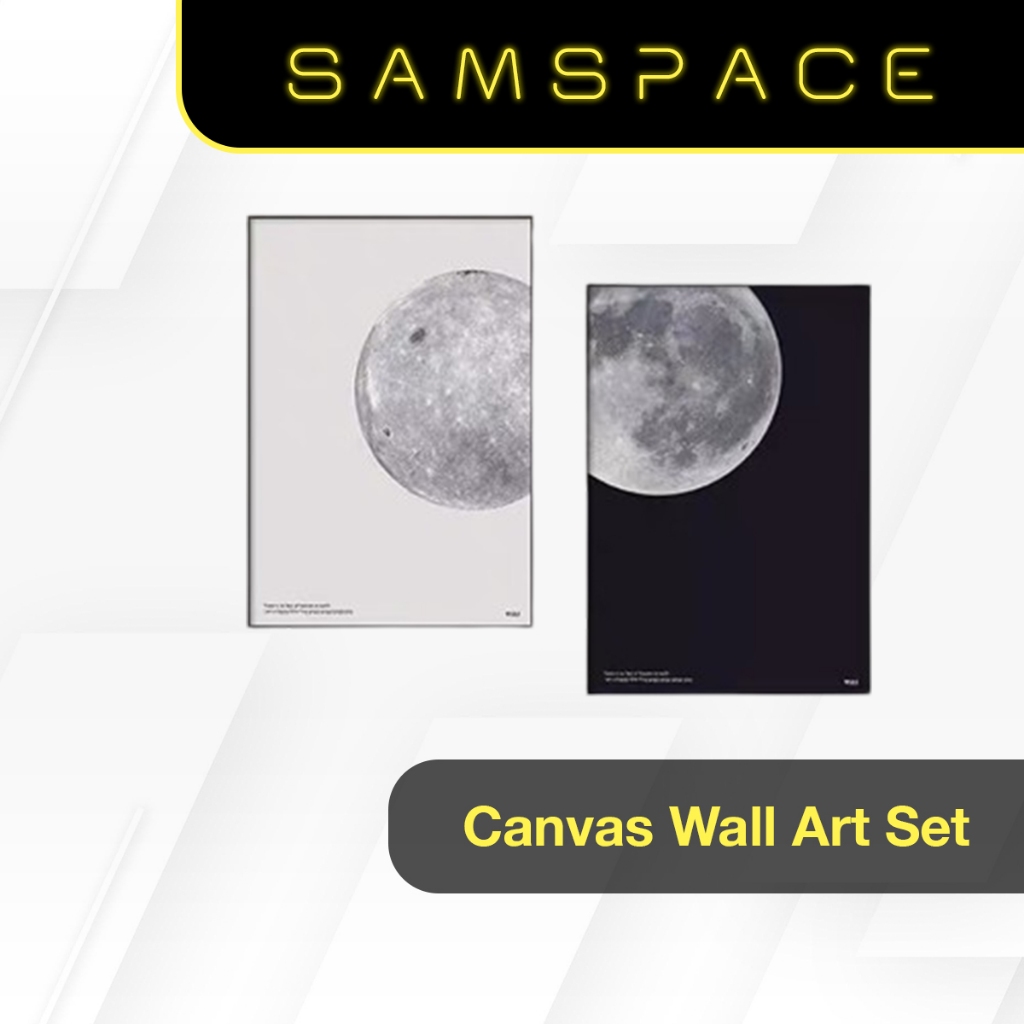 SamSpace Moon Canvas Wall Art Black Frame Nordic Decoration Poster ...