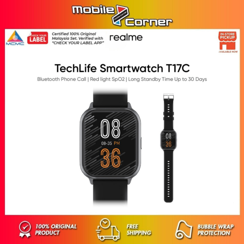 Techlife Smart Watch T17C |1.83 TFT | Multi Sport Modes/Bluetooth phone ...