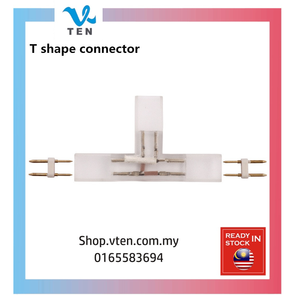 AC220V LED Strip Light T Shape Corner Connector 2 Pin 6mm 8mm 13mm ...