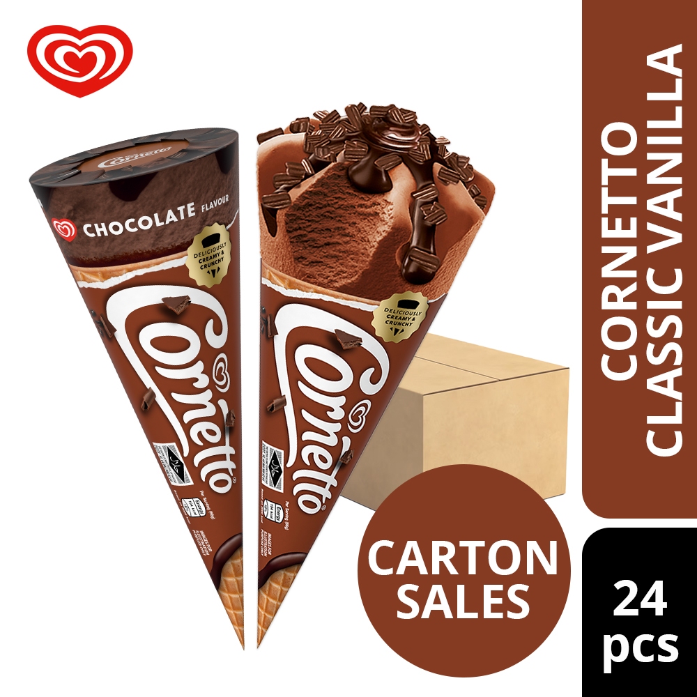 [CARTON SALES] Cornetto Classic Chocolate Ice Creams (24pcs) | Shopee ...
