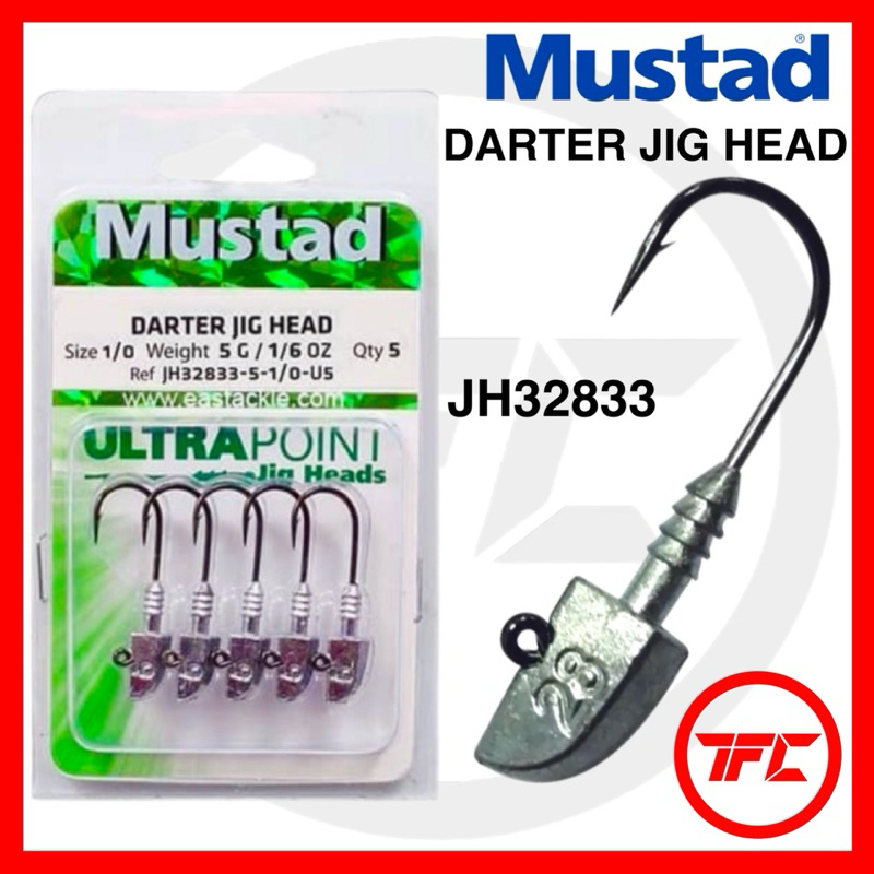 MUSTAD Darter Jig Head Hook JH32833 Soft Plastic Zman Ozmy Jighead ...