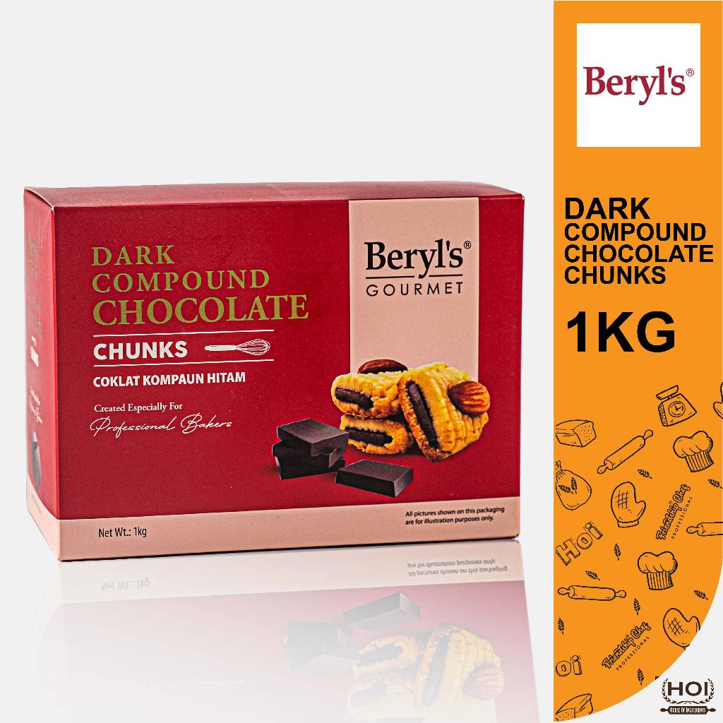 BERYLS GOURMET | Ketulan Coklat Kompaun Gelap BERYLS GOURMET 1KG ...