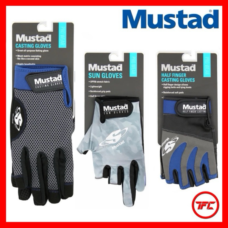 Mustad Half Finger Casting Sun Gloves GL002 GL003 GL004 Pro Wear | Shopee Malaysia