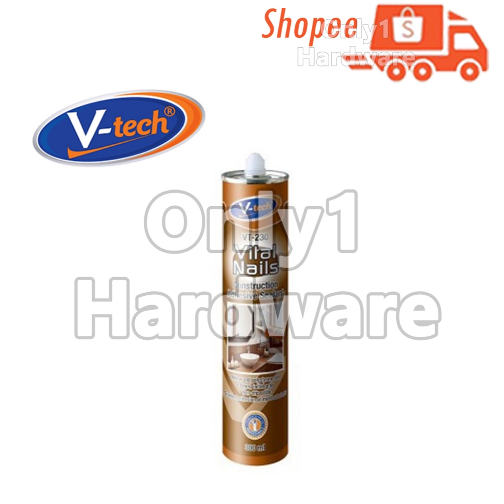 V-TECH VT-230 VITAL NAILS SILICONE CONSTRUCTION ADHESIVE SEALANT ...