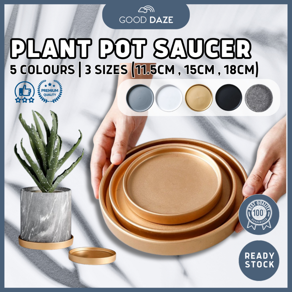 GOODDAZE Ceramic Plant Saucer Flower Plant Pot Tray Sturdy Pot Base ...