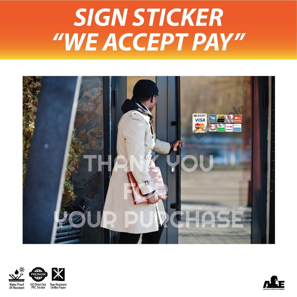 E-Wallet Accept Here Sticker | Payment Sticker | Malaysia | Glass Door ...