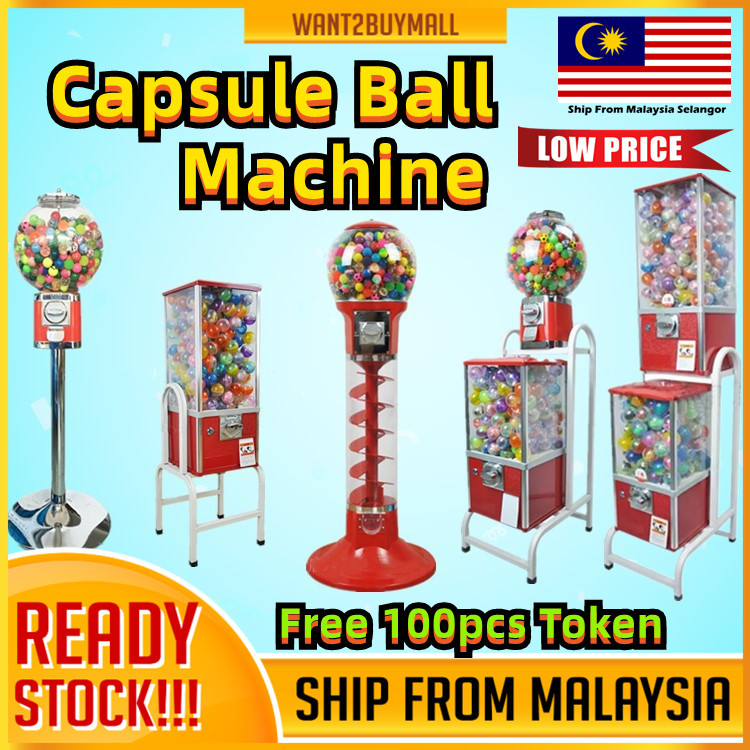 🇲🇾 32/45mm Gashapon Capsule Egg Candy Ball Game Vending Machine Token ...