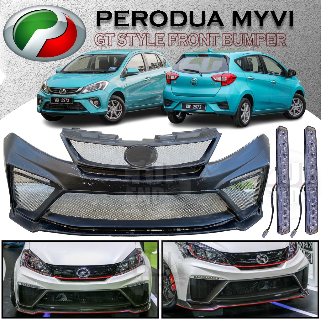 PERODUA MYVI 2018-2021 GT STYLE FRONT BUMPER WITH DAYLIGHT LED (GT ...
