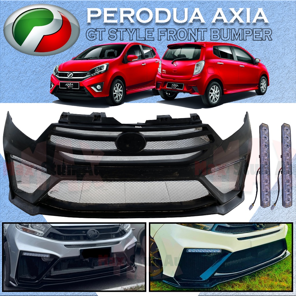 PERODUA AXIA 2017-2021 GT STYLE FRONT BUMPER WITH DAYLIGHT LED (GT ...