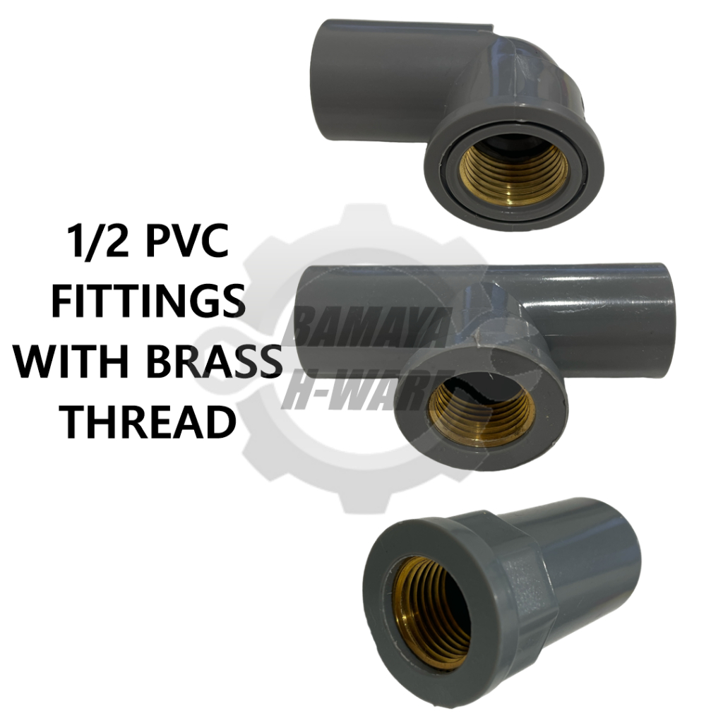 1/2X1/2 PVC Fittings With Brass Thread. 1/2 PVC Copper Threaded Elbow ...
