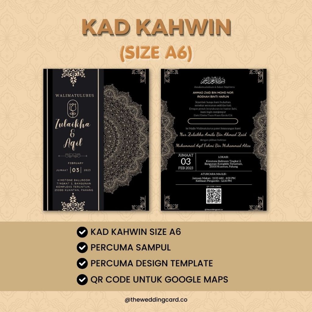 [PROMO] Kad Kahwin Size A6 Percuma Sampul | Wedding Card Invitation ...