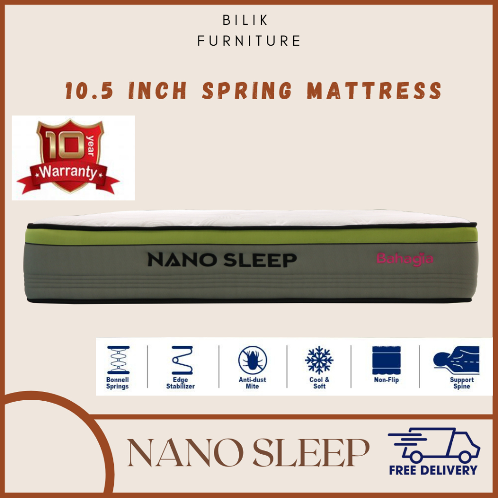 NANO SLEEP Mattress / Tilam/Comfort Spring / Euro Top / Queen / King/10 ...