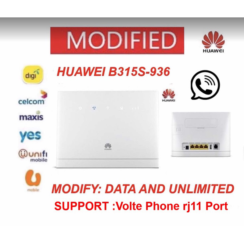 💥 Ready Stock Huawei B315s-936 150Mbps 4G LTE CPE WIFI ROUTER UNIFI ...