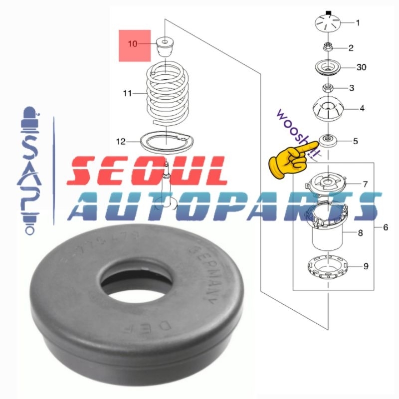 ABSORBER BEARING - FRONT = Optra / Estate / Optra 5 / Optra Magnum 1.6 ...