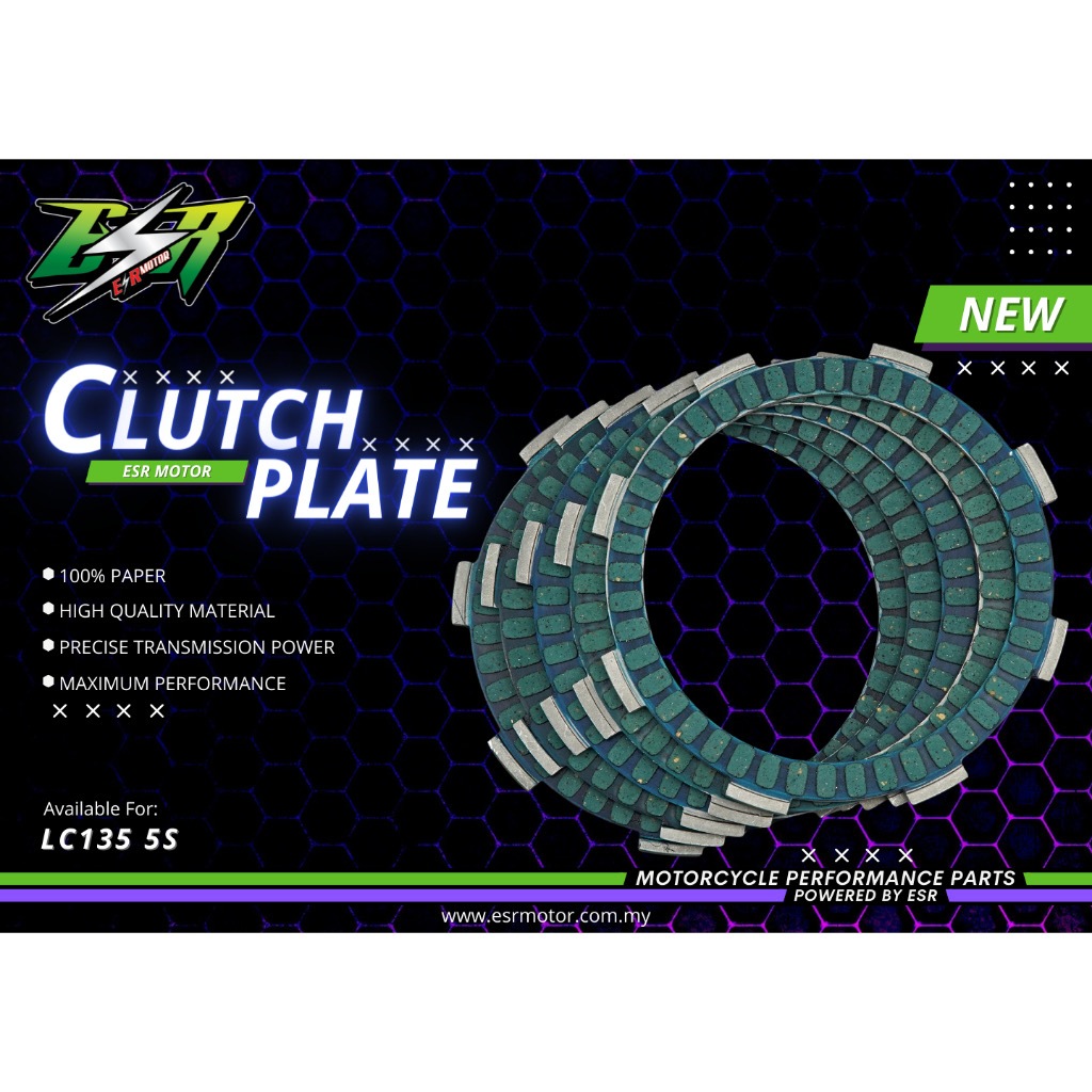 ESR MOTOR CLUTCH PLATE FOR YAMAHA Y15ZR LC135 RXZ SRL 115 FI DAN HONDA ...