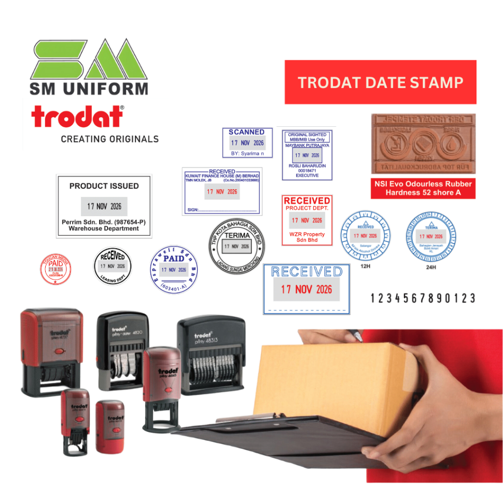 Custom Design Trodat Date Stamp Cop Tarikh Bisnes Business Worker SM ...
