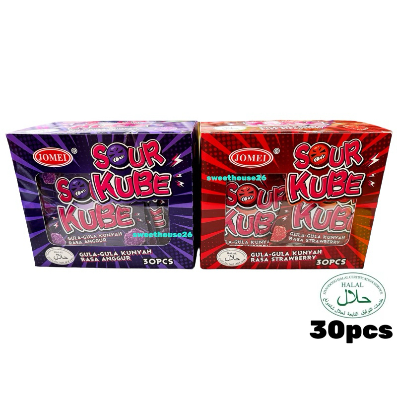 Jomei Sour Kube Grape / Strawberry Flavour Candy Gula 30pcs Halal ...