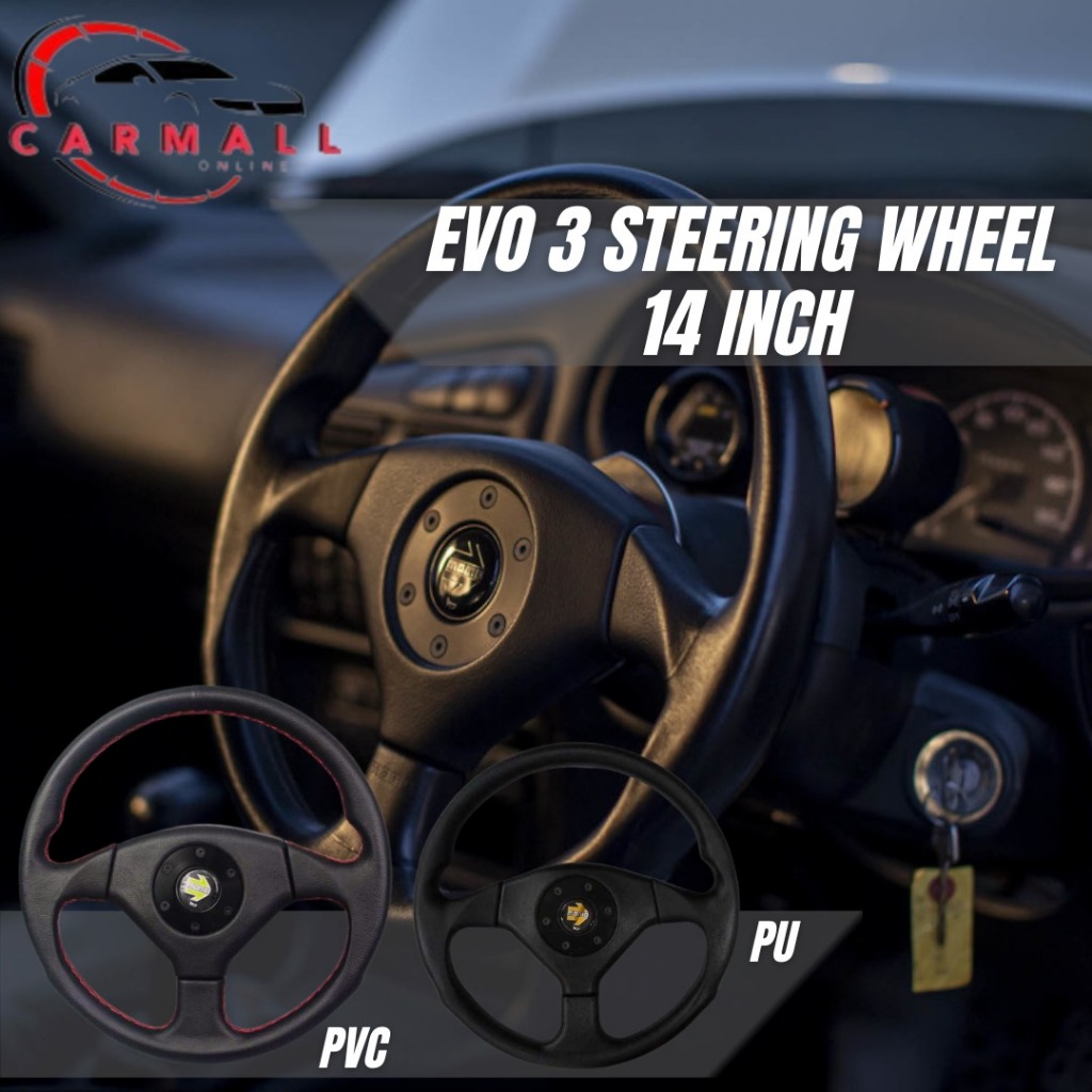 MOMO Evo 3 14 inch PU / ZP Sport Racing Steering Wheel Car Universal ...