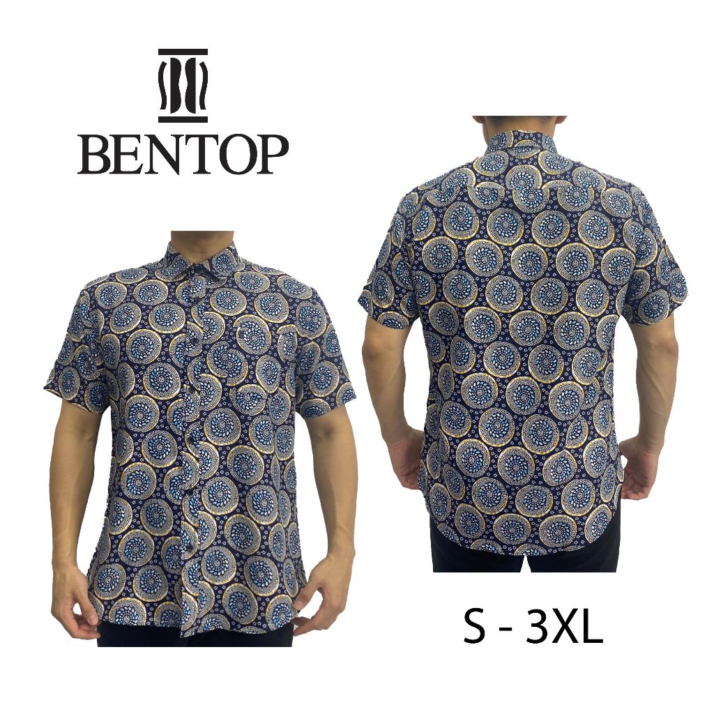 BENTOP Batik Modern Slim Fit Series Short Sleeve 2 | Shopee Malaysia