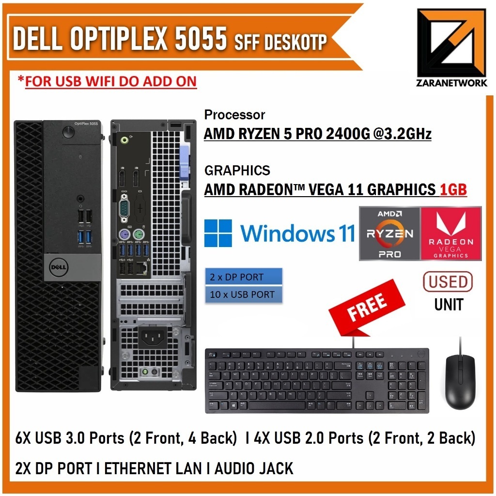 DELL OPTIPLEX 5055 SSF DESKTOP GAMING PC (1 YEAR WARRANTY T&C) AMD ...
