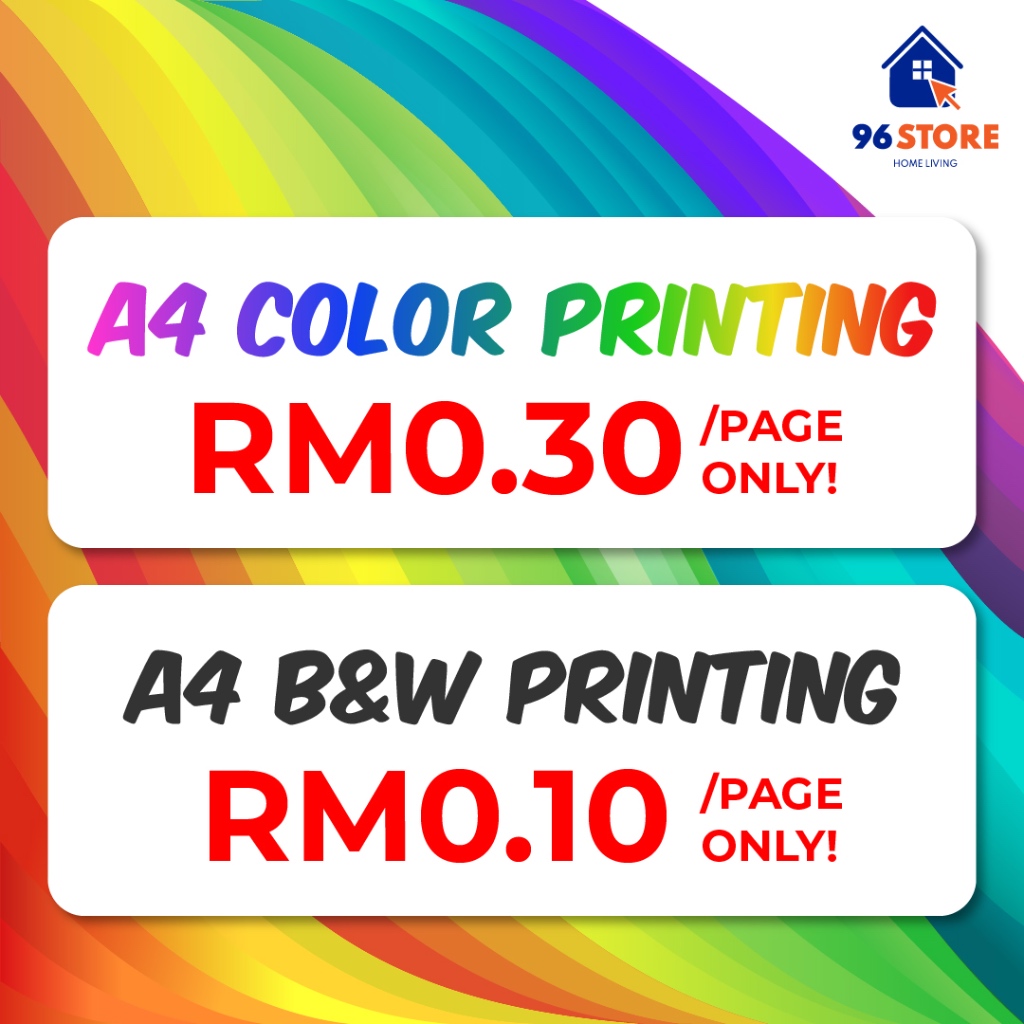 A4 Printing Service / Colour Printing / Black & White Printing | Shopee ...