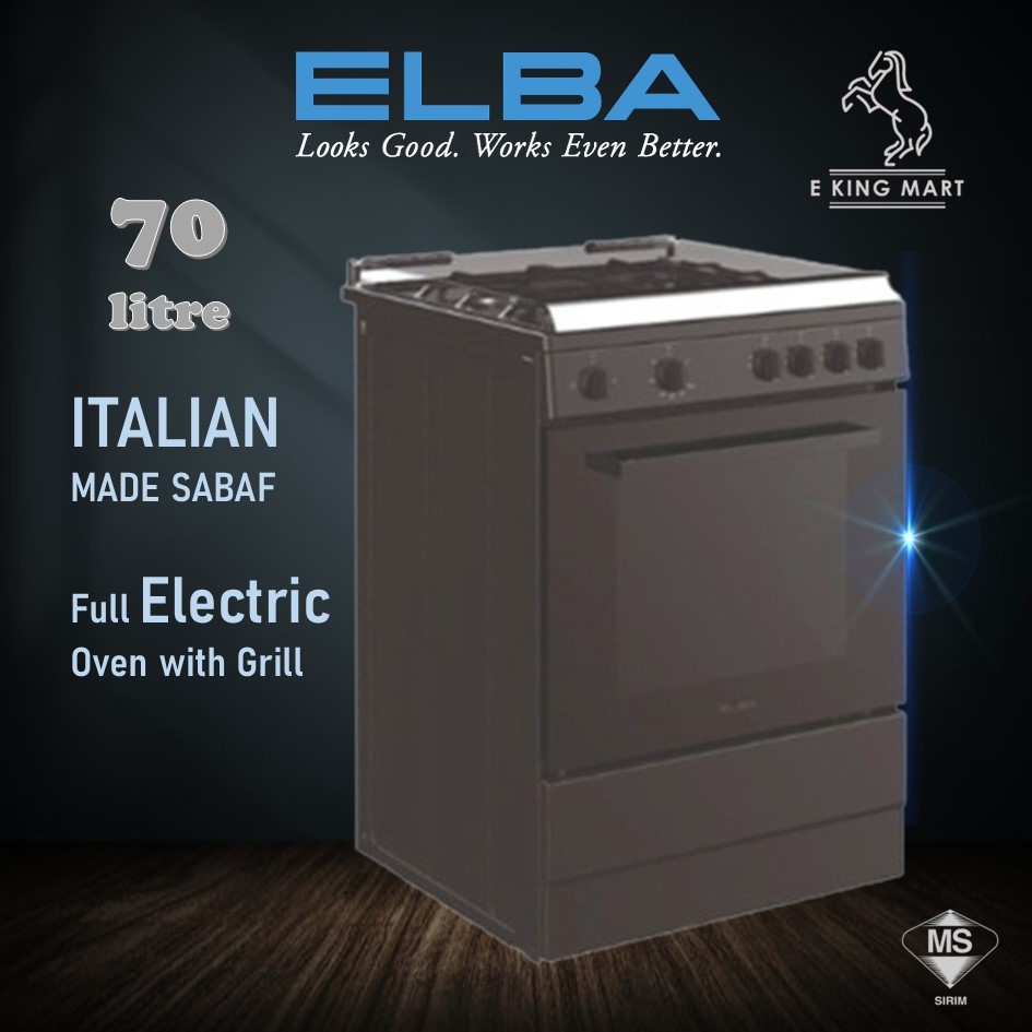 ELBA 70L Gas Oven With Grill Function Free Standing Gas Cooker 4 Burner ...