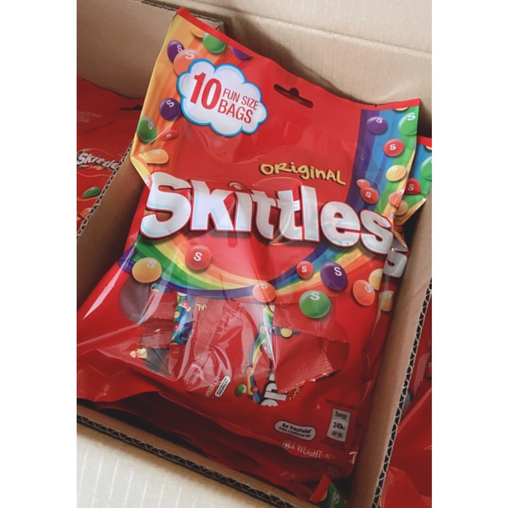 Skittles Original 10 Mini Fun Size Bags 150g Chewy Candy / Fruity ...
